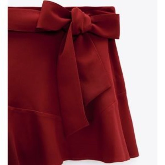 Zara | Skirts | Zara Mini Skort With Bow | Poshmark